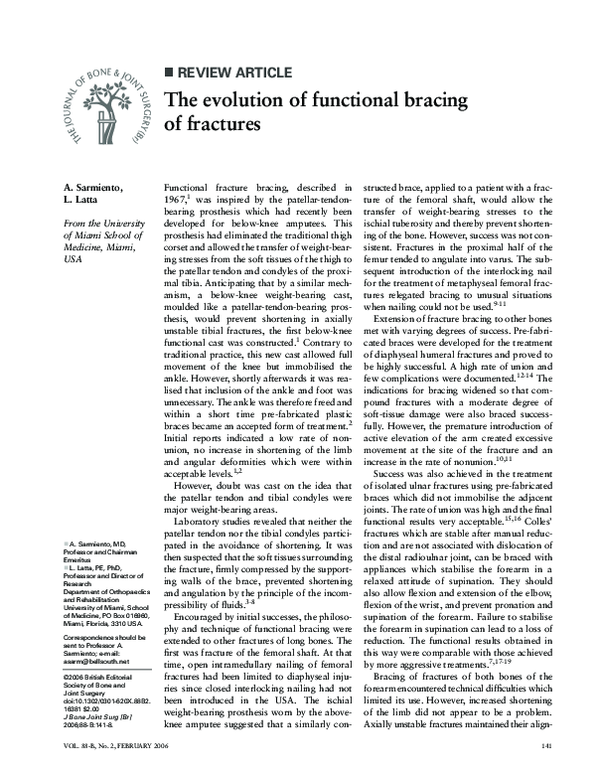 (PDF) The evolution of functional bracing of fractures