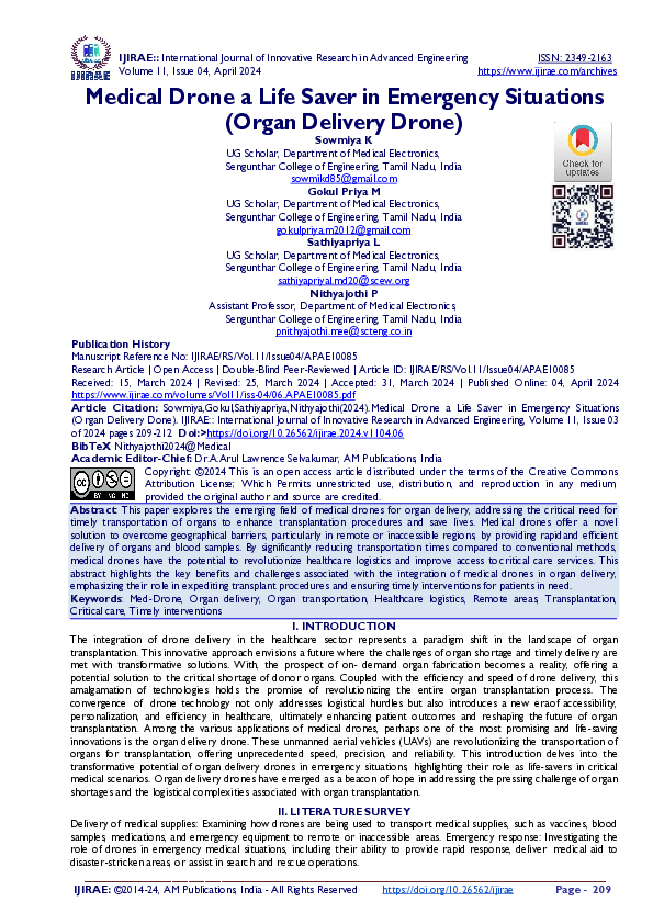 (PDF) Medical Drone a Life Saver in Emergency Situations (Organ ...