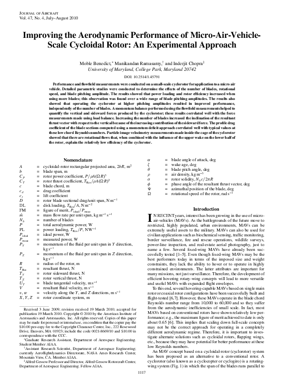 (PDF) Improving the Aerodynamic Performance of Micro-Air-Vehicle-Scale ...