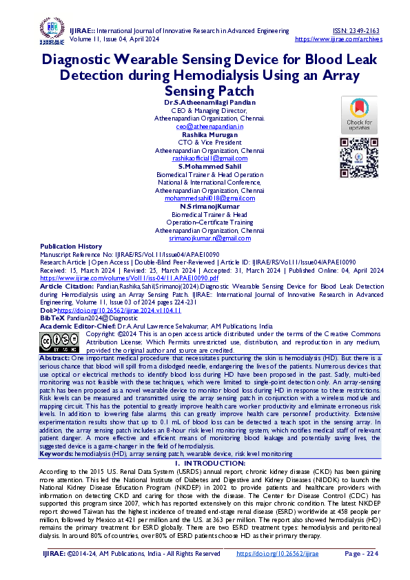 (PDF) Diagnostic Wearable Sensing Device for Blood Leak Detection ...