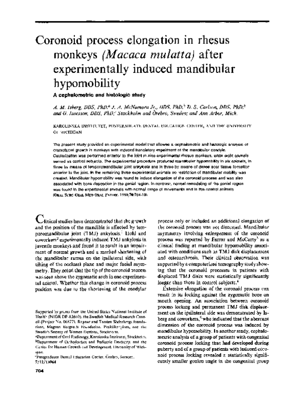 (PDF) Coronoid process elongation in rhesus monkeys