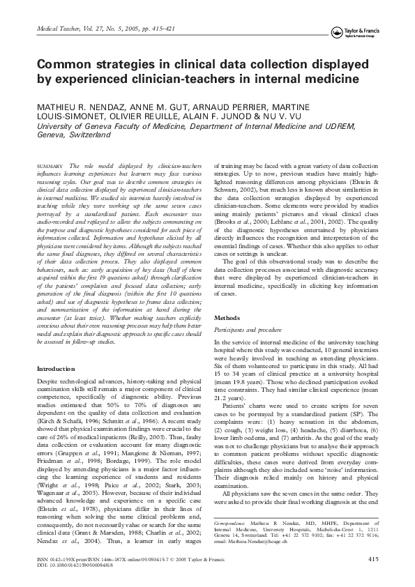 (PDF) Common strategies in clinical data collection displayed by ...