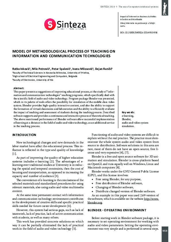 (PDF) Model of methodological process of teaching on information and ...