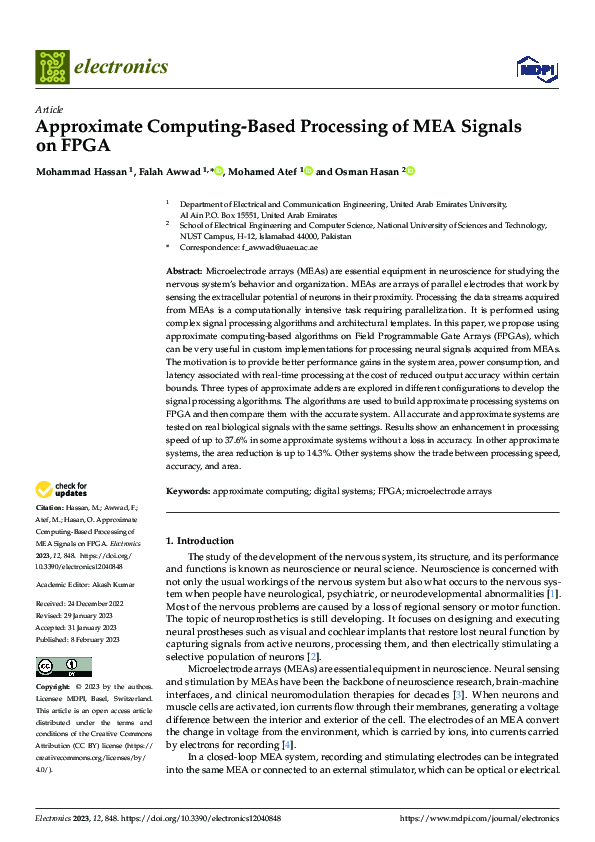 (PDF) Approximate Computing-Based Processing of MEA Signals on FPGA