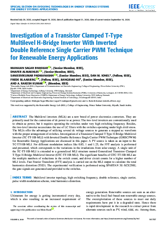 (PDF) Investigation of a Transistor Clamped T-Type Multilevel H-Bridge ...