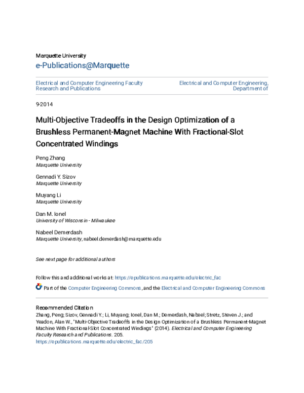 (PDF) Multi-objective tradeoffs in the design optimization of a ...
