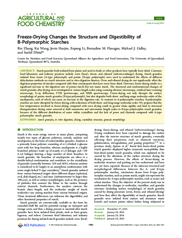 (PDF) Freeze-Drying Changes the Structure and Digestibility of B ...