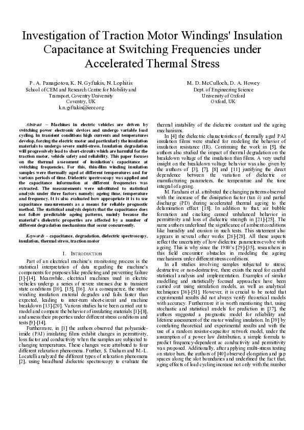 (PDF) Investigation of traction motor windings' insulation capacitance ...