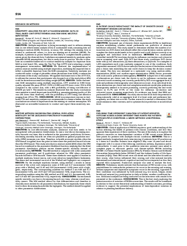 (PDF) RM3 - is Patient Choice Predictable? The Impact of Discrete Choice Experiment Designs and ...