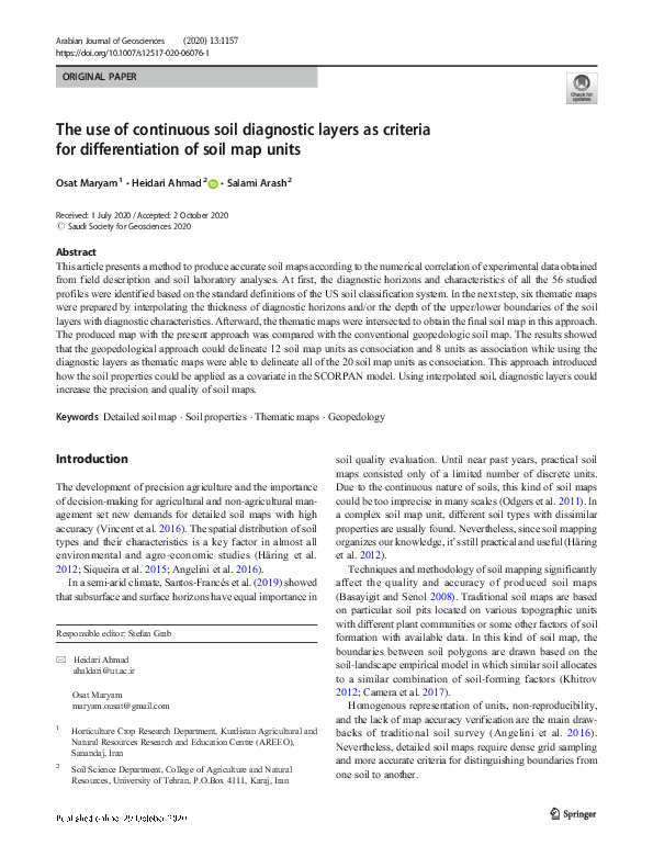 (PDF) The use of continuous soil diagnostic layers as criteria for ...