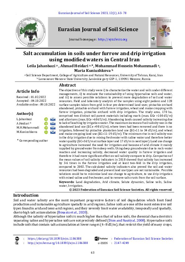 (PDF) Managing Soil Salinity in Irrigation Practices