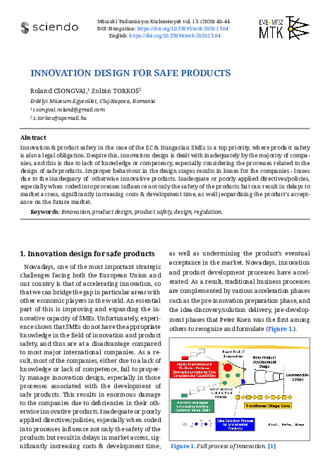 (PDF) Innovation Design for Safe Products
