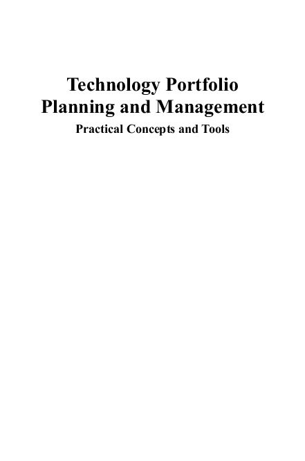 (PDF) Technology Portfolio Planning and Management