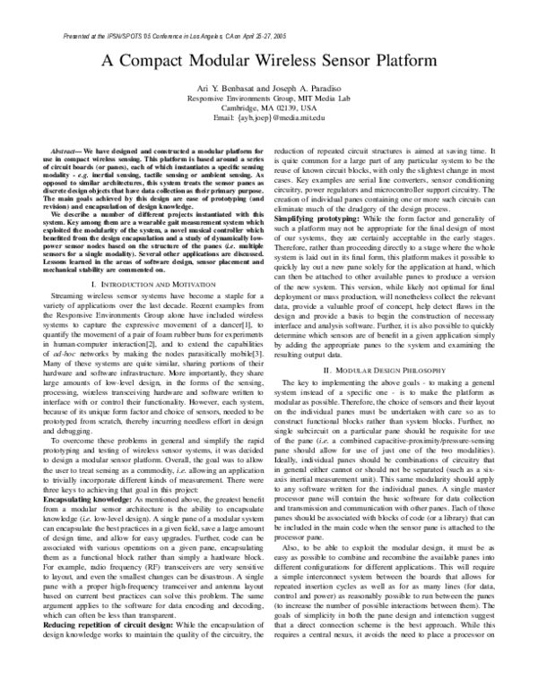 (PDF) A compact modular wireless sensor platform