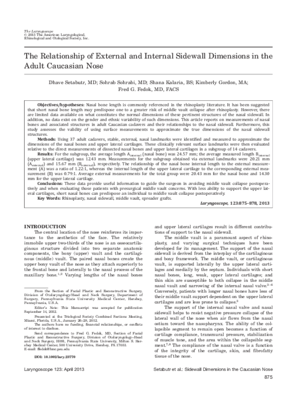 (PDF) The relationship of external and internal sidewall dimensions in ...