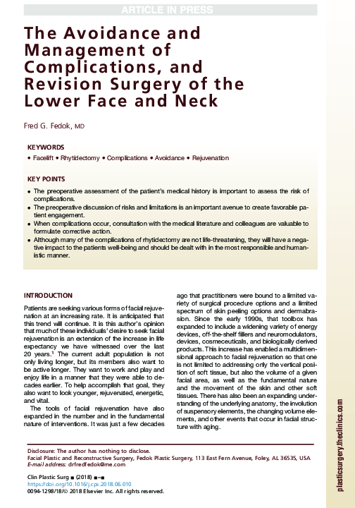 (PDF) The Avoidance and Management of Complications, and Revision ...