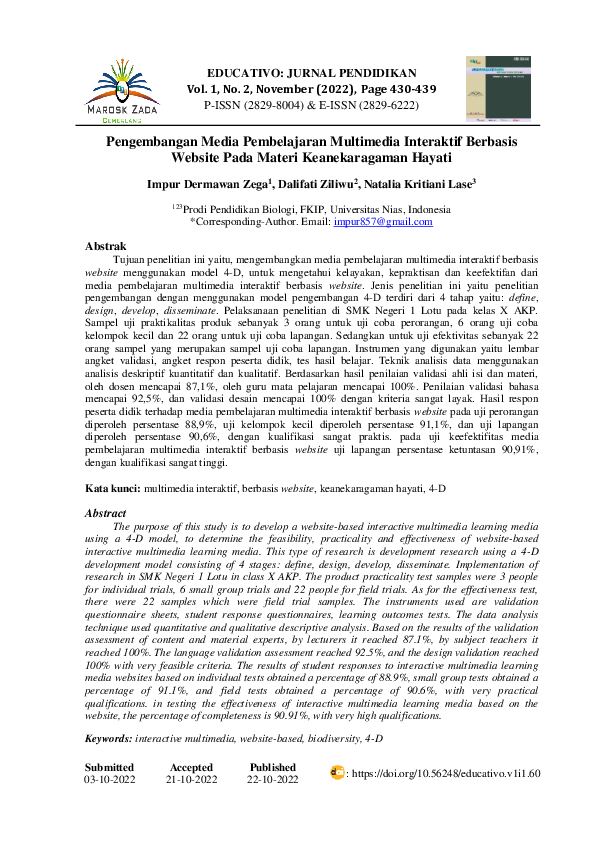 (PDF) Pengembangan Media Pembelajaran Multimedia Interaktif Berbasis Web Pada Materi ...