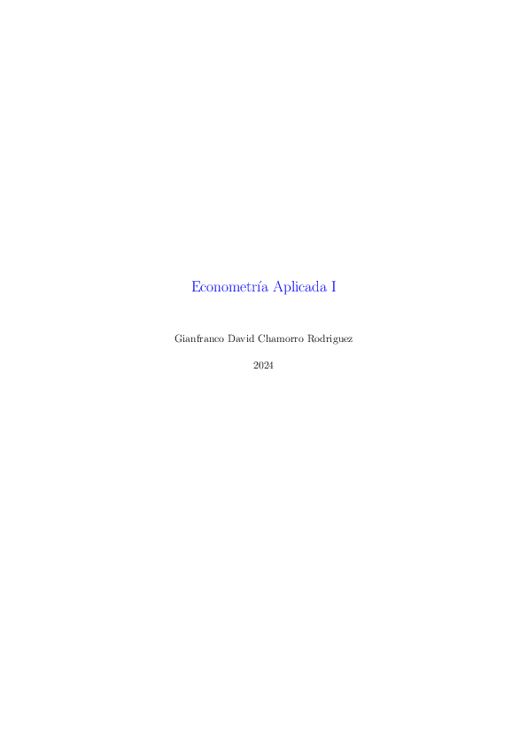 (PDF) Econometría Aplicada I