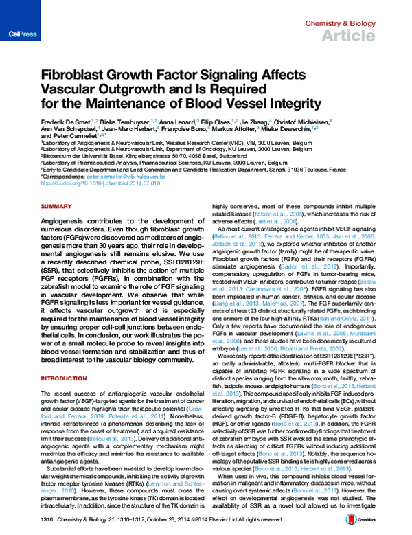 (PDF) Fibroblast Growth Factor Signaling Affects Vascular Outgrowth and Is Required for the ...