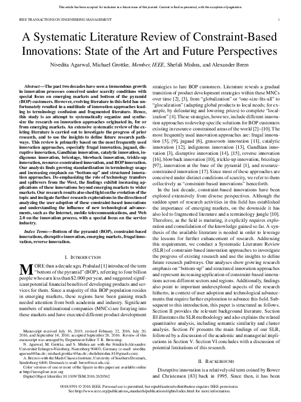 (PDF) A Systematic Literature Review of Constraint-Based Innovations ...