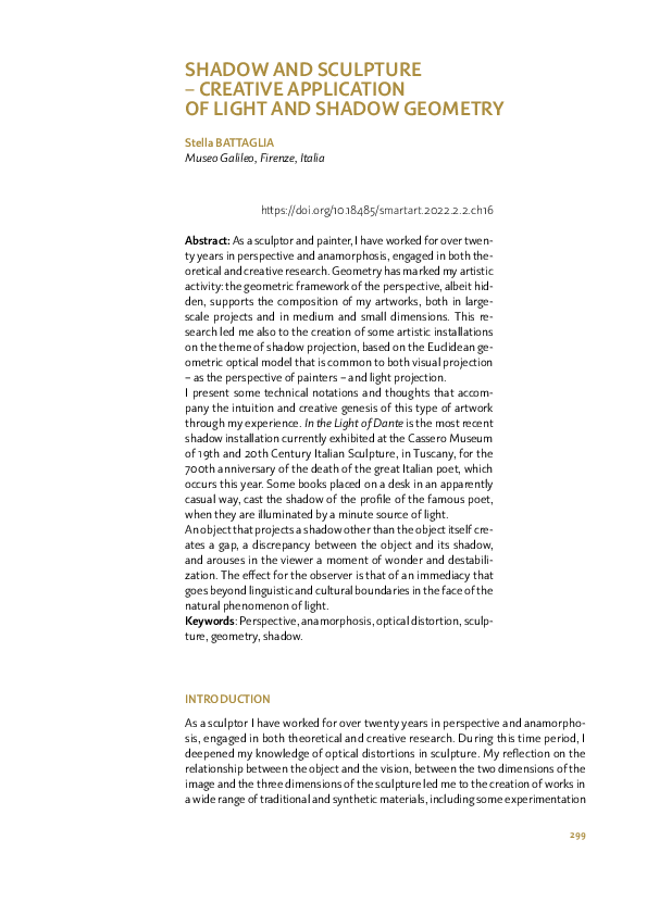 (PDF) Shadow and Sculpture — Creative Application of Light and Shadow ...