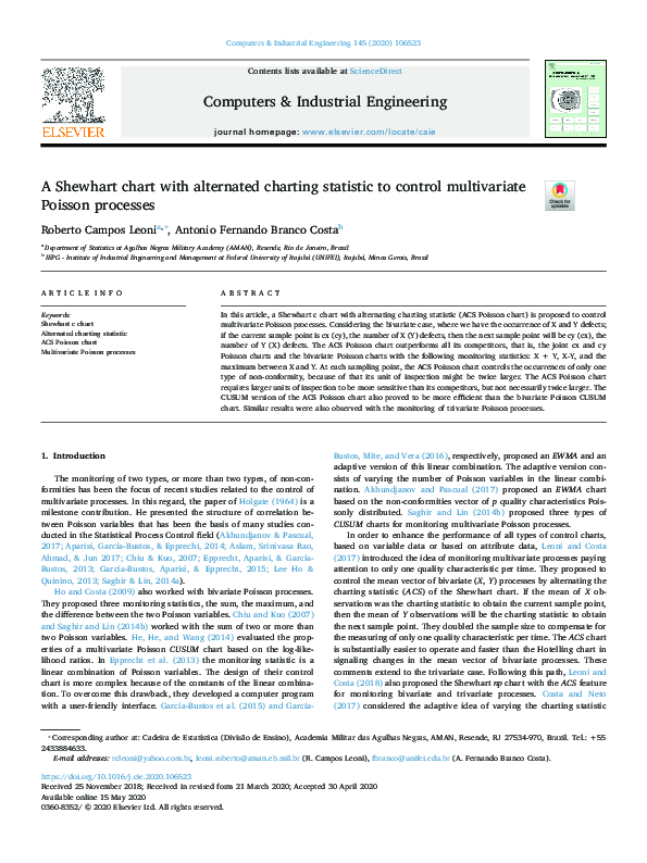 (PDF) A Shewhart chart with alternated charting statistic to control ...