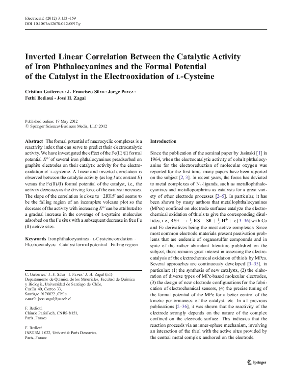 (PDF) Inverted Linear Correlation Between the Catalytic Activity of ...