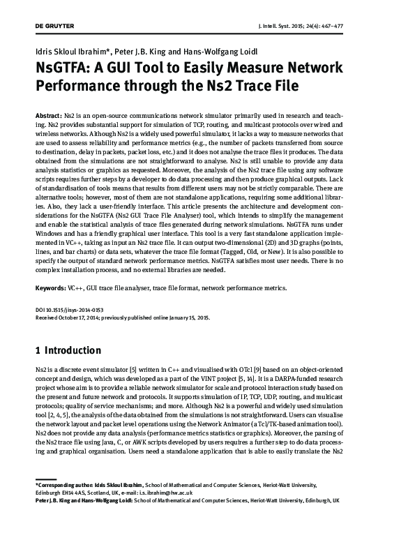 NsGTFA: A GUI Tool to Easily Measure Network Performance through the ...