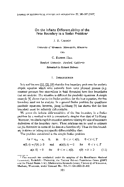 (PDF) On the infinite differentiability of the free boundary in a ...
