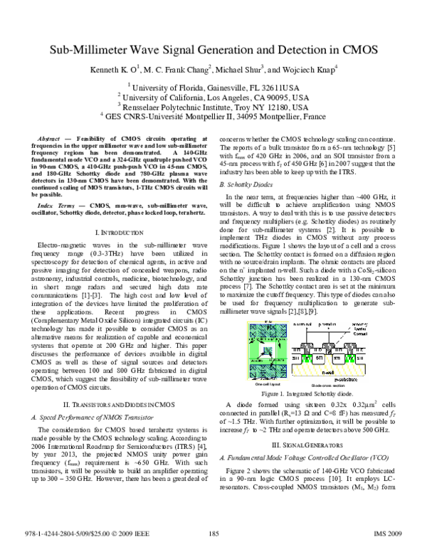 (PDF) Sub-millimeter wave signal generation and detection in CMOS