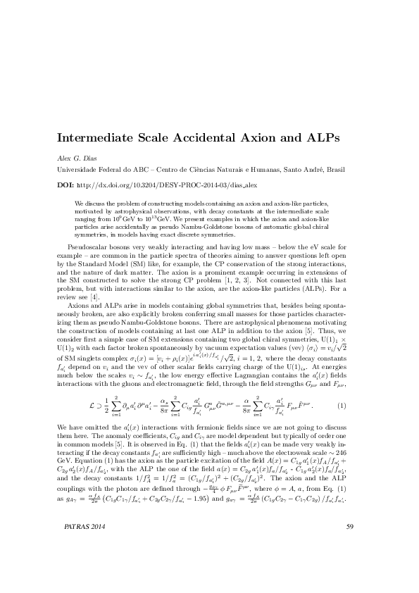 (PDF) Intermediate Scale Accidental Axion and ALPs