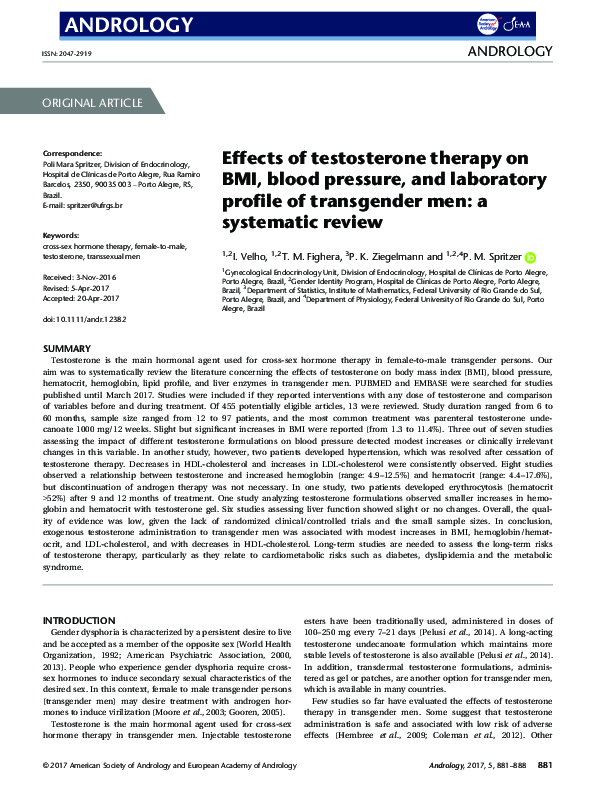 (PDF) Effects of testosterone therapy on BMI, blood pressure, and ...