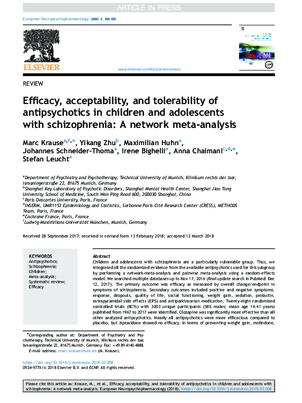 (PDF) Efficacy, acceptability, and tolerability of antidepressants for ...