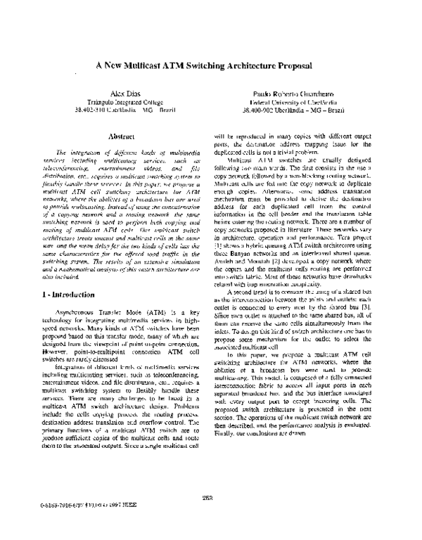 (PDF) A new multicast ATM switching architecture proposal