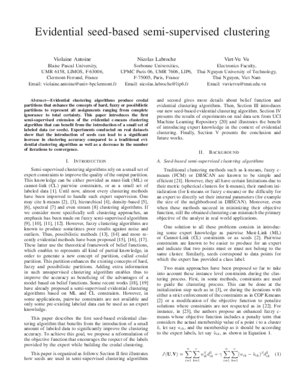 (PDF) Evidential seed-based semi-supervised clustering