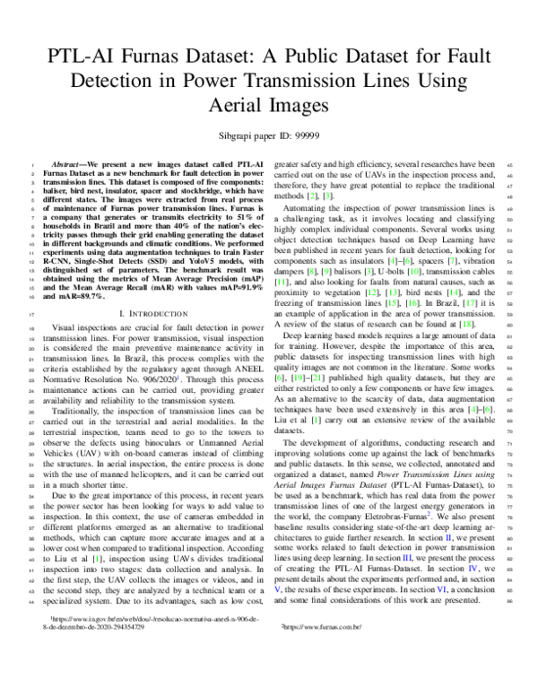 (PDF) PTL-AI Furnas Dataset: A Public Dataset for Fault Detection in Power Transmission Lines ...