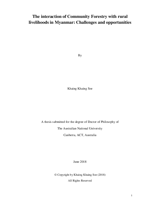 (PDF) The interaction of Community Forestry with rural livelihoods in ...