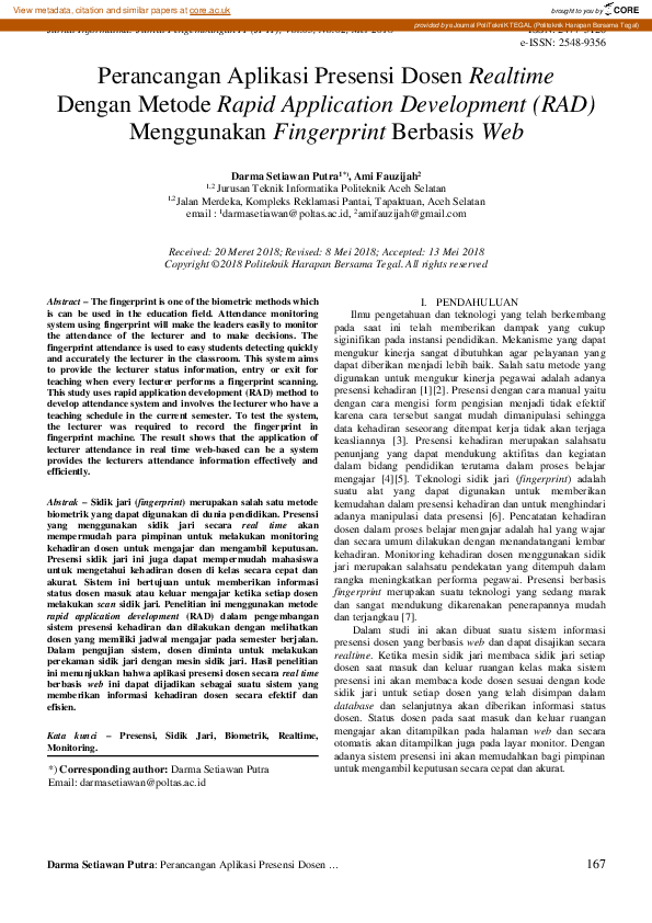 (PDF) Perancangan Aplikasi Presensi Dosen Realtime Dengan Metode Rapid ...
