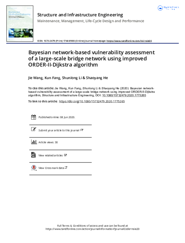 (PDF) Bayesian network-based vulnerability assessment of a large-scale bridge network using ...