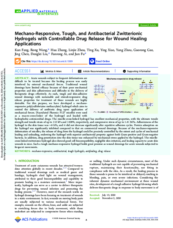 (PDF) Mechano-Responsive, Tough, and Antibacterial Zwitterionic ...