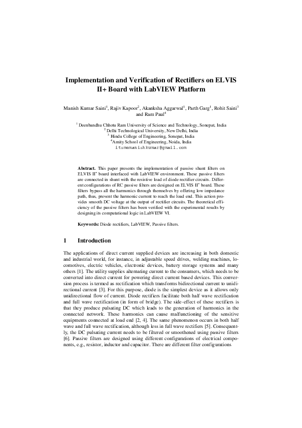 (PDF) Implementation and Verification of Rectifiers on ELVIS II+ Board ...