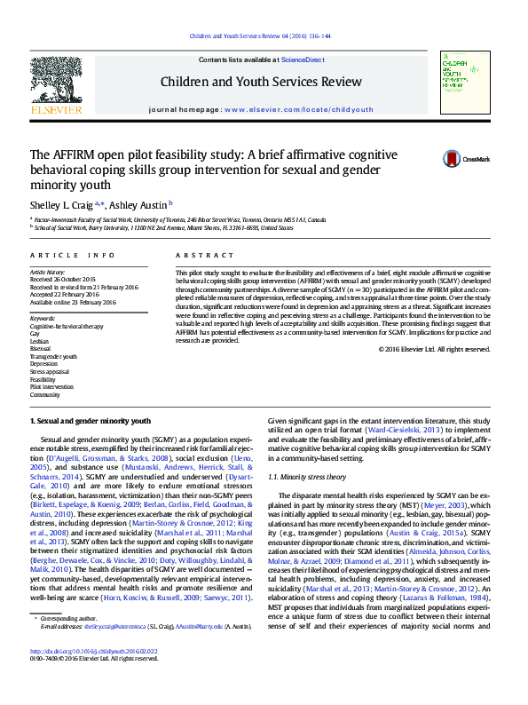 (PDF) The AFFIRM open pilot feasibility study: A brief affirmative ...