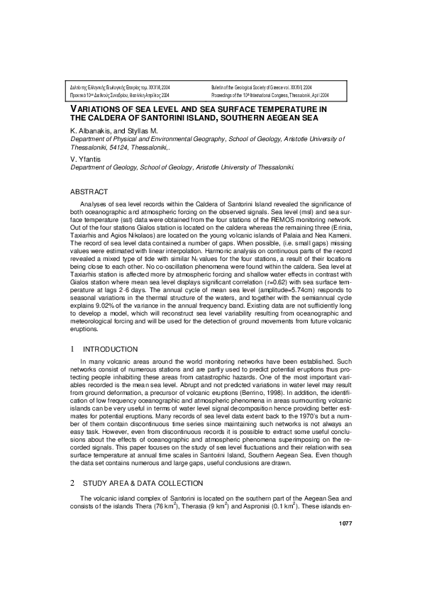 (PDF) Variations of Sea Level and Sea Surface Temperature in the ...
