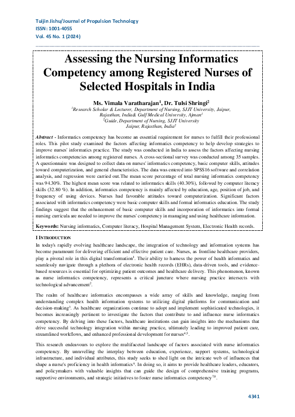 (PDF) Assessing the Nursing Informatics Competency among Registered ...