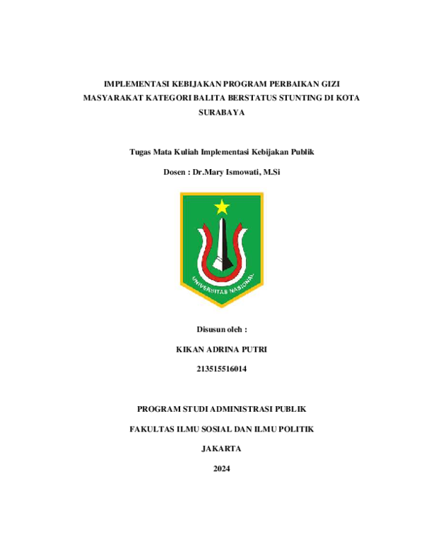 (PDF) (Dr. Mary Ismowati, M.Si.) Kikan Adrina Putri Tugas 1 ...