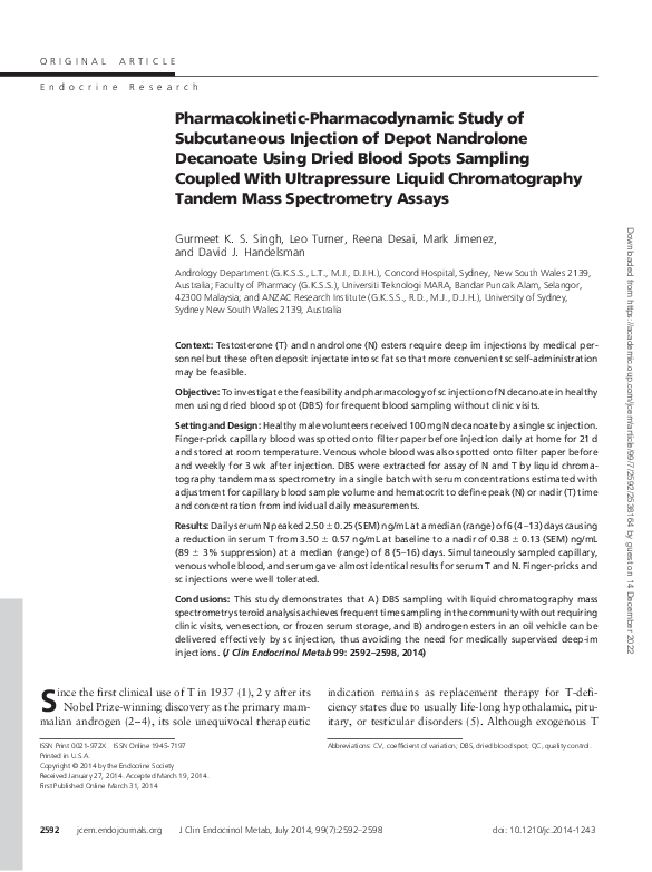 (PDF) Pharmacokinetic-Pharmacodynamic Study of Subcutaneous Injection ...