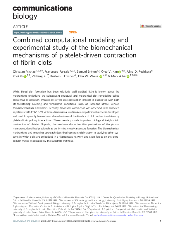 (PDF) Combined computational modeling and experimental study of the ...