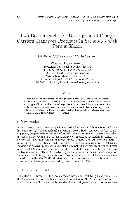 (PDF) Two-Barrier model for Description of Charge Carriers Transport ...