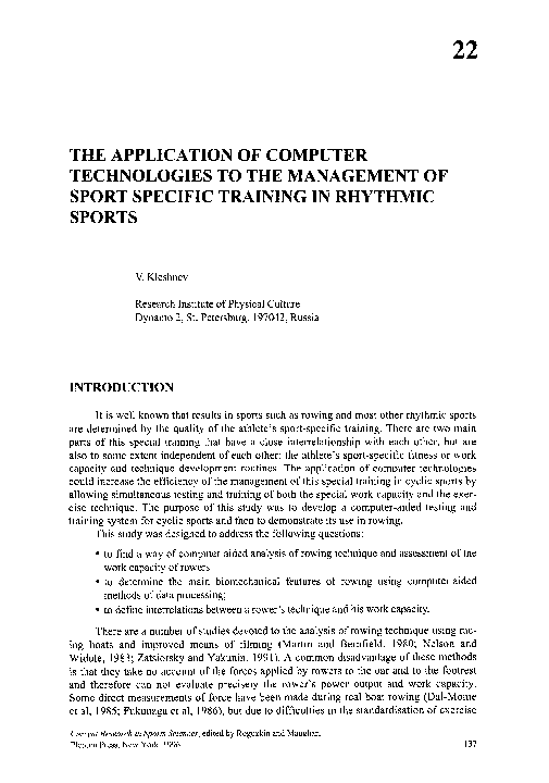 (PDF) The Application of Computer Technologies to the Management of ...