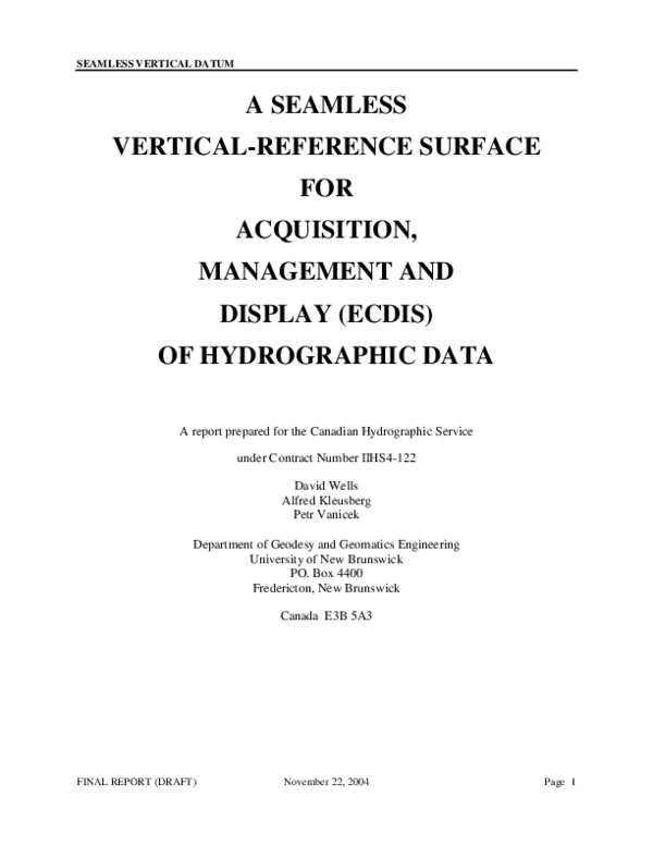 (PDF) A Seamless Vertical-Reference Surface for Acquisition, Management ...